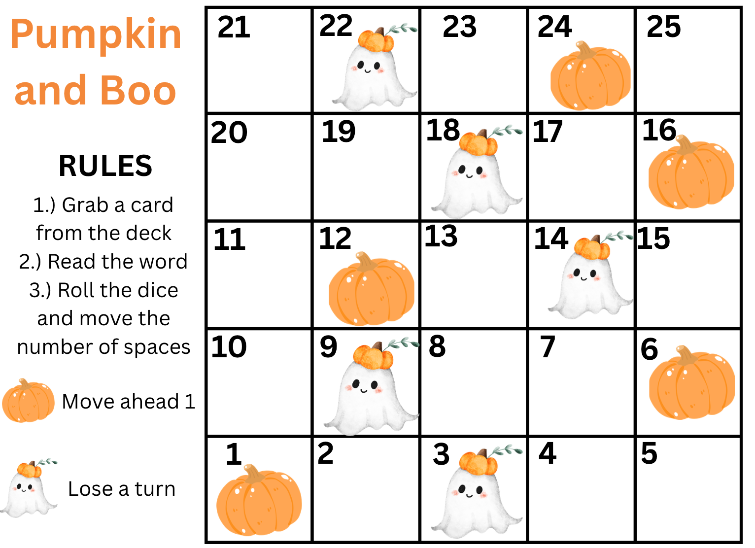 Sight Words: Dolch First 40 Words “Pumpkin and Boo Edition” – Explore ...